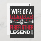 Fireman Wife Retirement Retired Firefighter Postcard | Zazzle