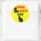 Firemen Save My Cat Classic Round Sticker | Zazzle