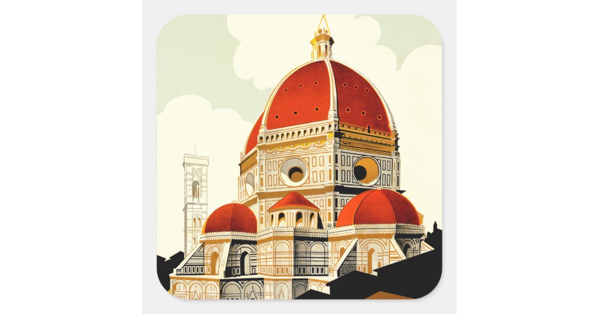 Firenze Square Sticker | Zazzle