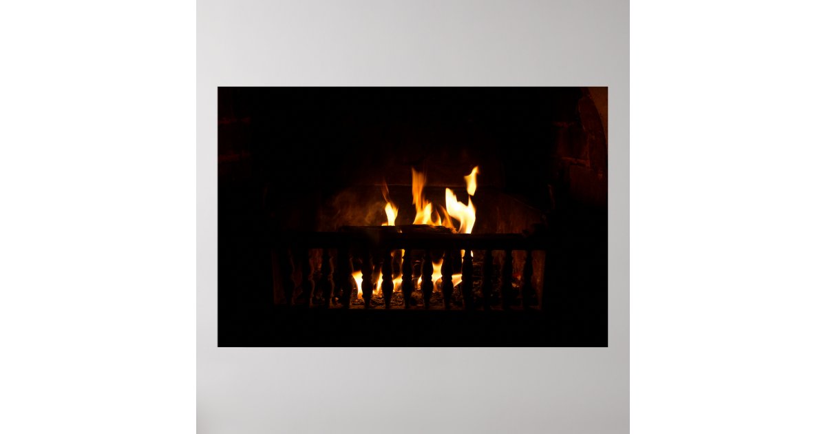 Fireplace at home poster | Zazzle