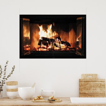 Fireplace Poster | Zazzle