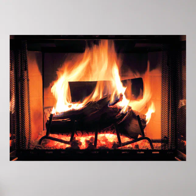 Fireplace Poster | Zazzle