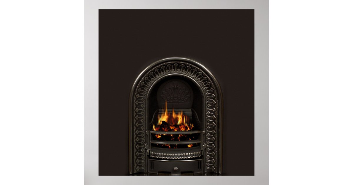 Fireplace Poster for Bricked Up Fireplaces | Zazzle