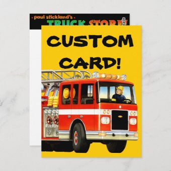 Firetruck Custom Postcard | Zazzle