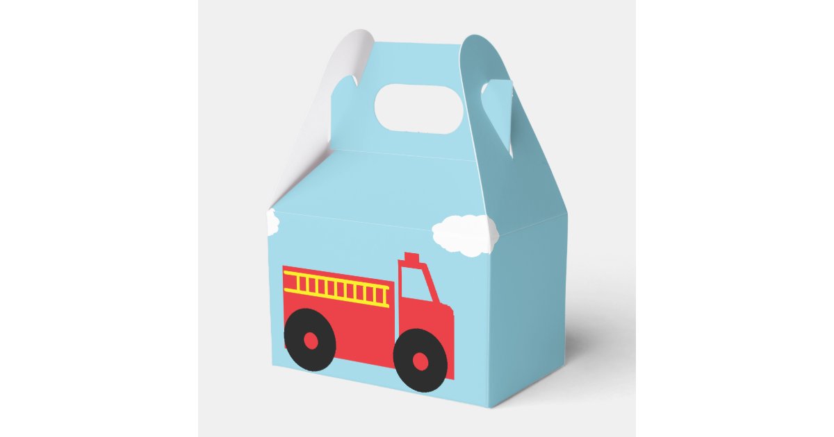"Firetruck" Gable Favor Box | Zazzle