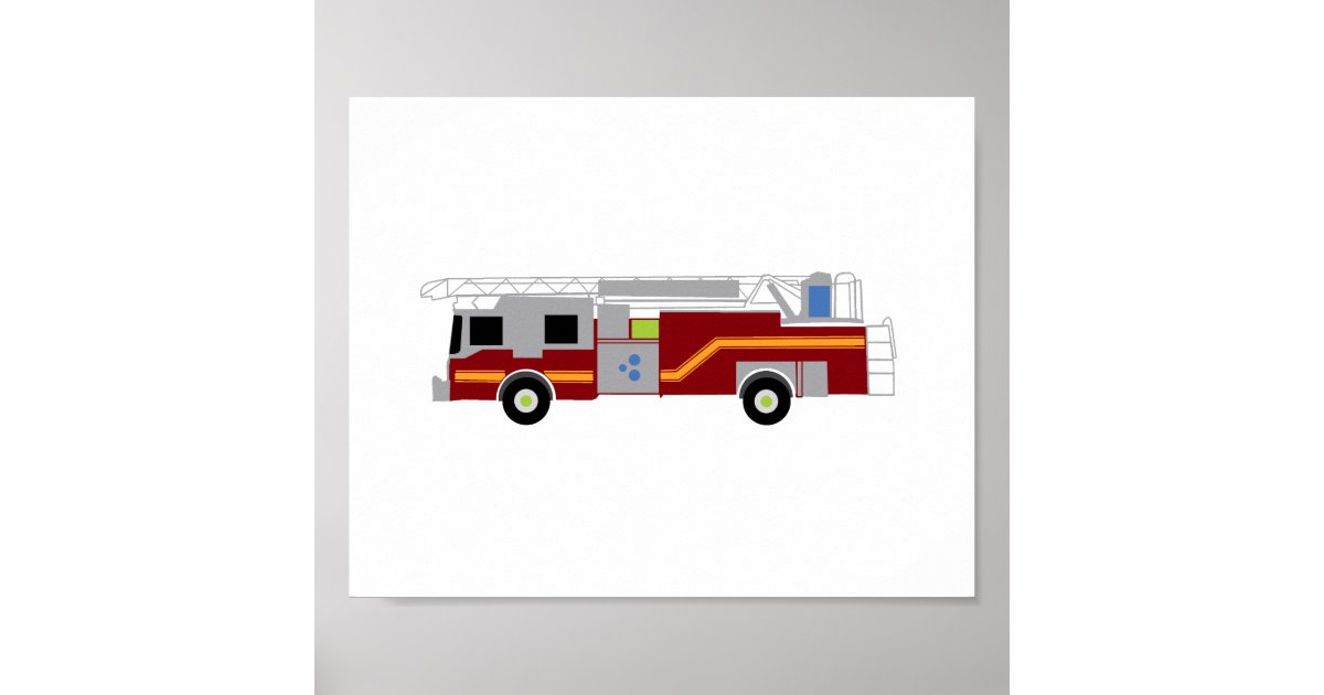 Firetruck Hero Emergency Vehicle Poster | Zazzle