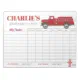Firetruck Reward Chart Personalized Name & Tasks Notepad | Zazzle