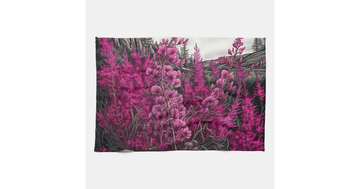 Fireweed 7 kitchen towel | Zazzle