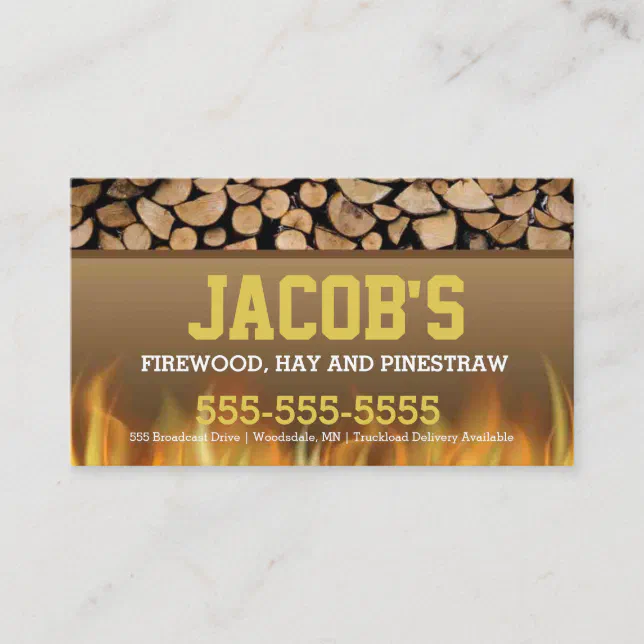 Firewood Business Card | Zazzle