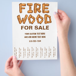 Firewood Fire Wood for Sale Flyer Tear Off Strips | Zazzle