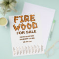 Firewood Fire Wood for Sale Flyer Tear Off Strips | Zazzle