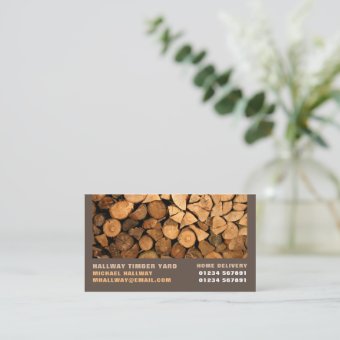 Firewood, Lumber/Timber/Wood Yard Business Card | Zazzle