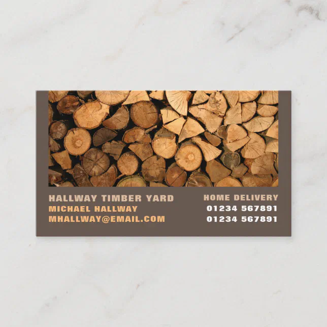 Firewood, Lumber/Timber/Wood Yard Business Card | Zazzle