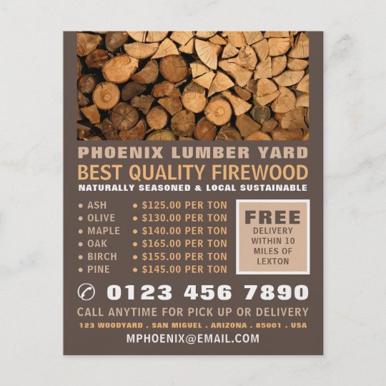 Firewood, Lumber/Timber/Wood Yard Flyer | Zazzle.com