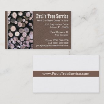 Firewood/Tree Service Business Card | Zazzle