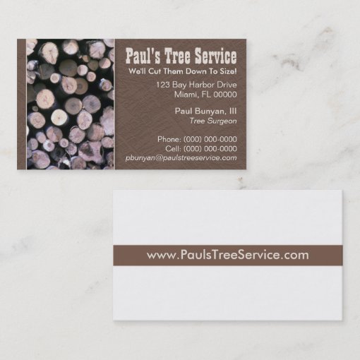 Firewood/Tree Service Business Card | Zazzle