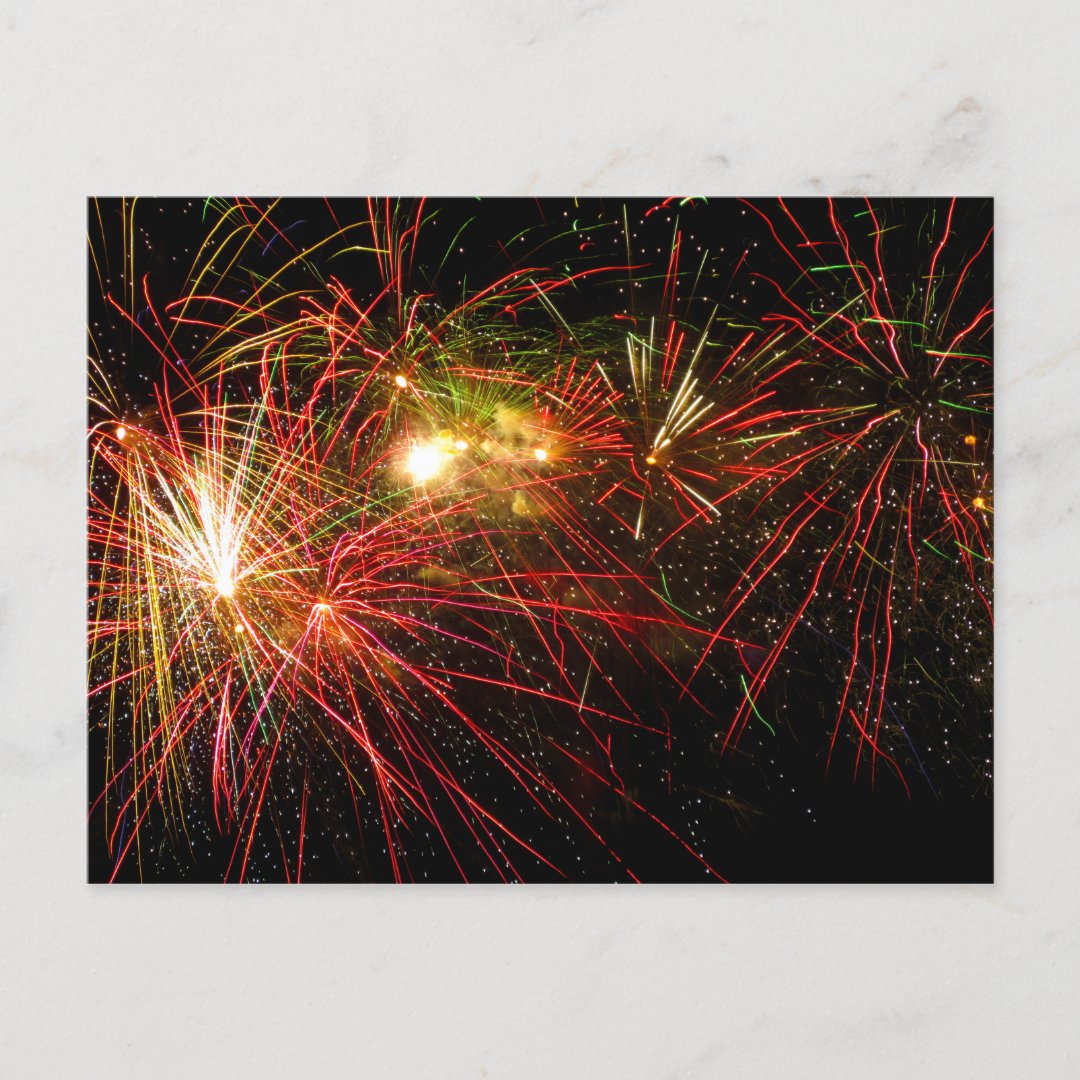 Firework 33 holiday postcard | Zazzle