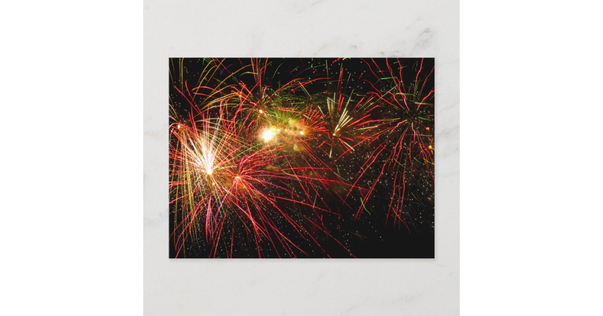 Firework 33 holiday postcard | Zazzle