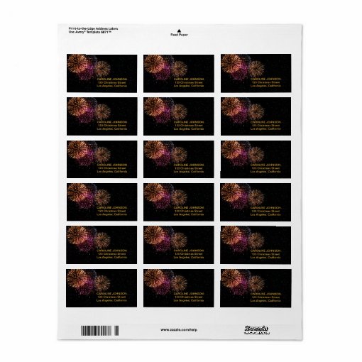 Firework Address Labels | Zazzle
