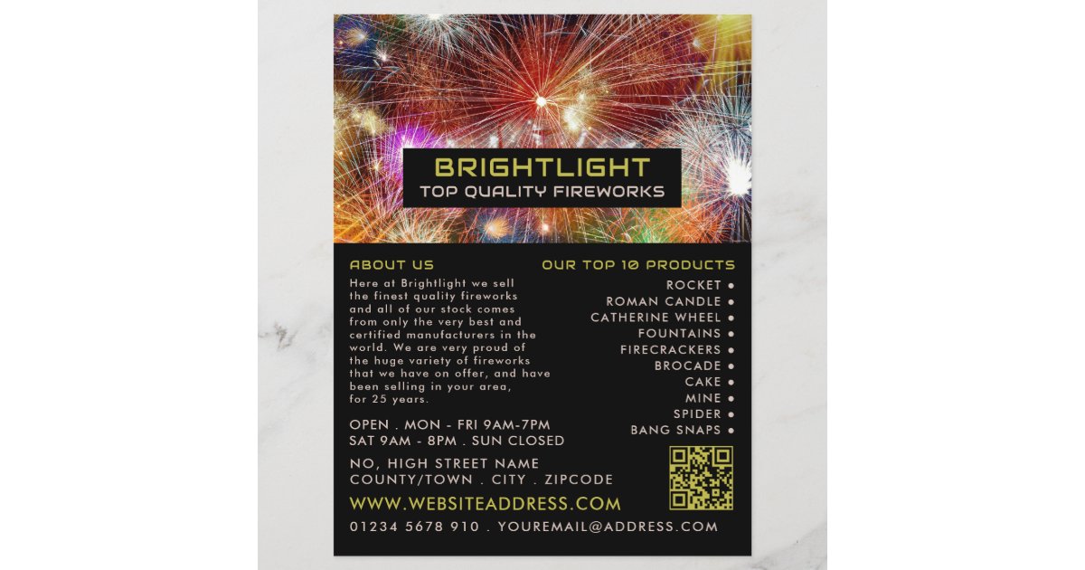 Firework Display, Fireworks Sales Flyer | Zazzle