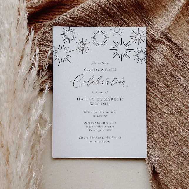 Firework Graduation Party Celebration Invitation | Zazzle