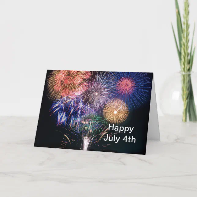 Fireworks 2 July 4th Card | Zazzle