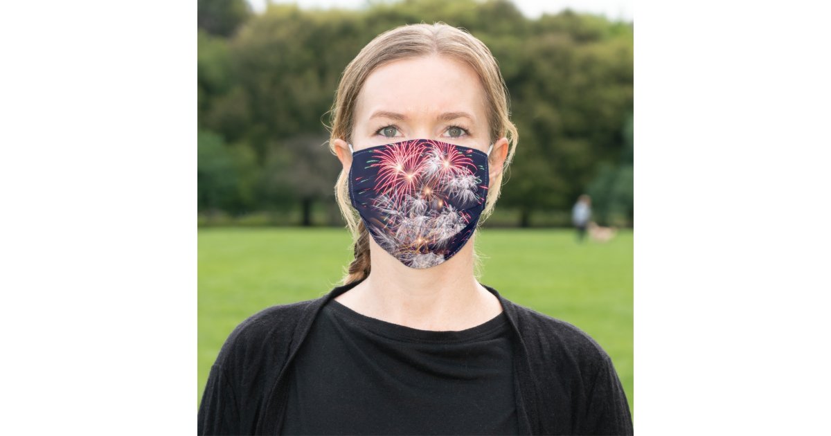 Fireworks 4th Of July Independence Day Adult Cloth Face Mask | Zazzle