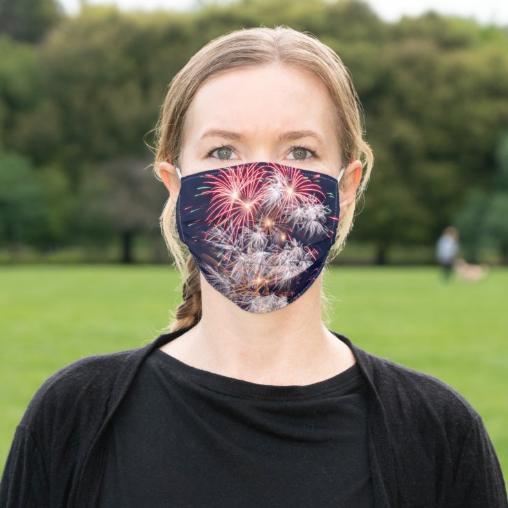 Fireworks 4th Of July Independence Day Adult Cloth Face Mask | Zazzle