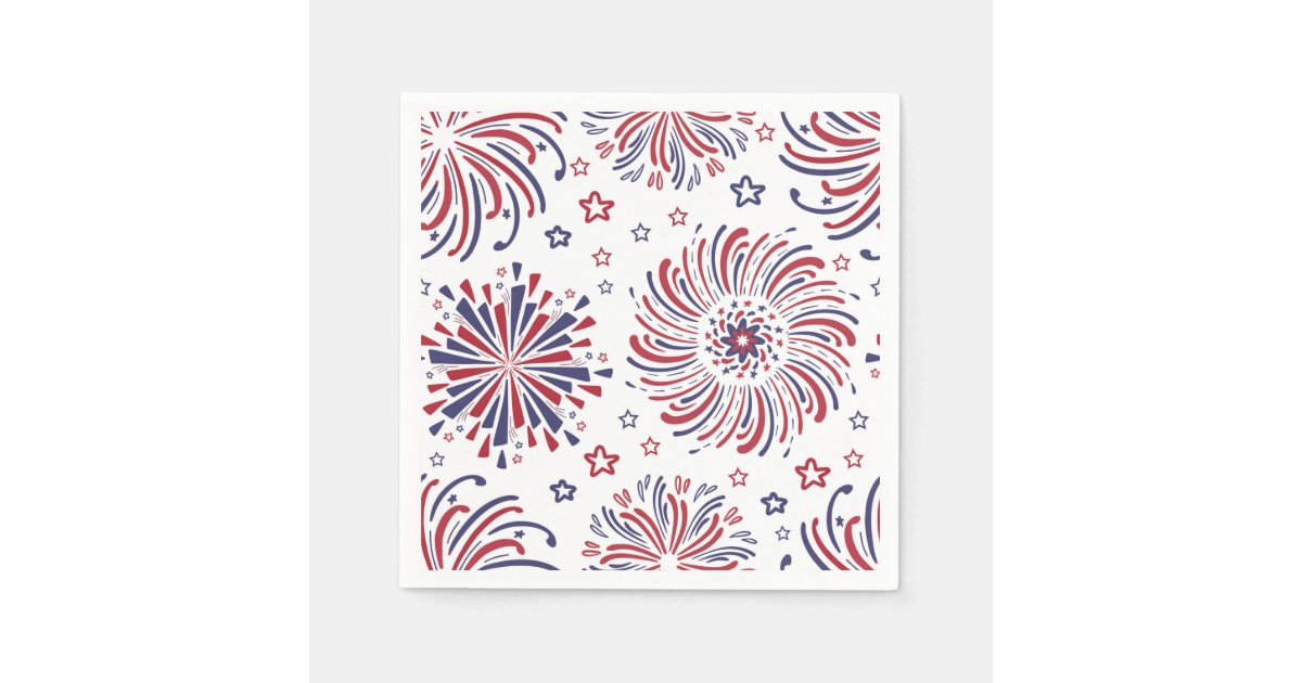 Fireworks 4th of July Napkins | Zazzle