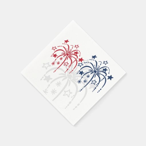 Fireworks 4th of July Paper Napkin Set | Zazzle