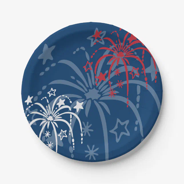 Fireworks 4th of July Party Paper Plate | Zazzle
