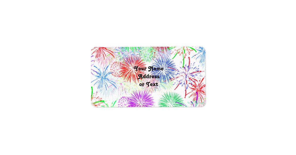 Fireworks (Add background color) Label | Zazzle