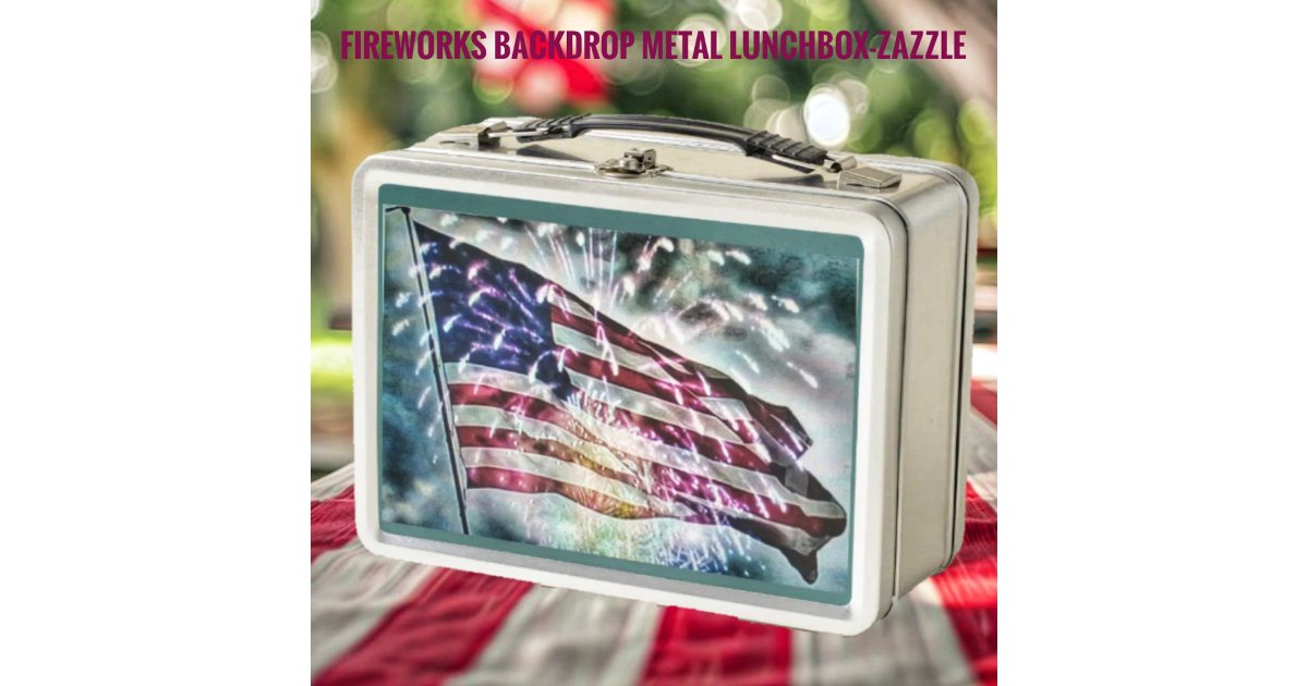 Fireworks Backdrop Metal Lunch Box | Zazzle