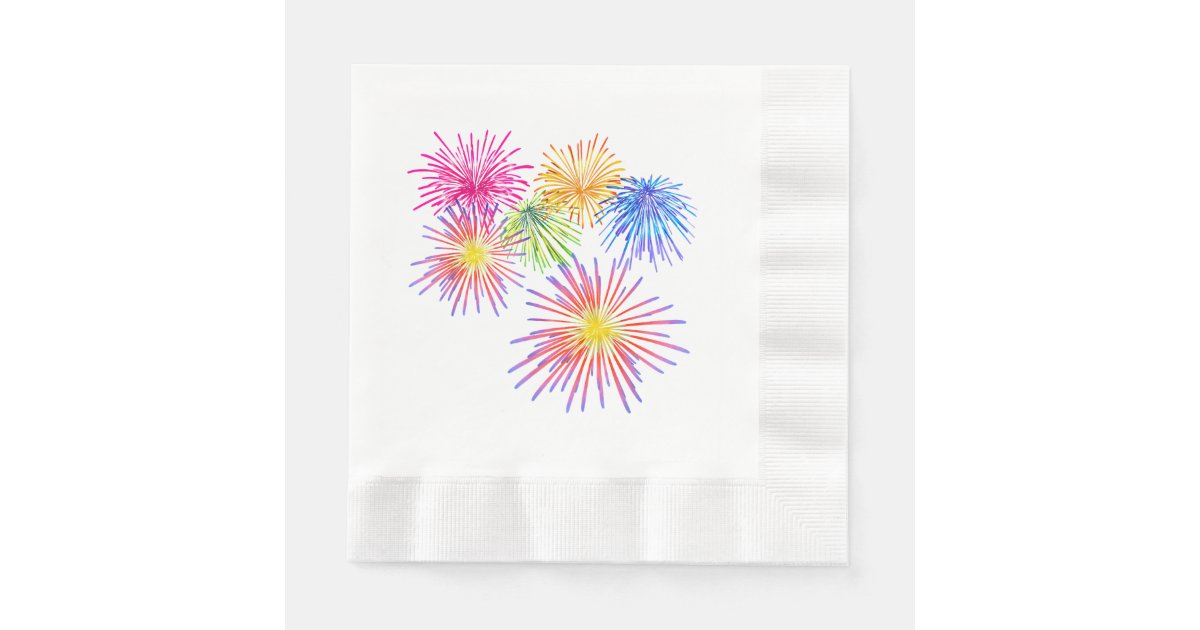 Fireworks Big Party Celebration Firecrackers Napkins | Zazzle