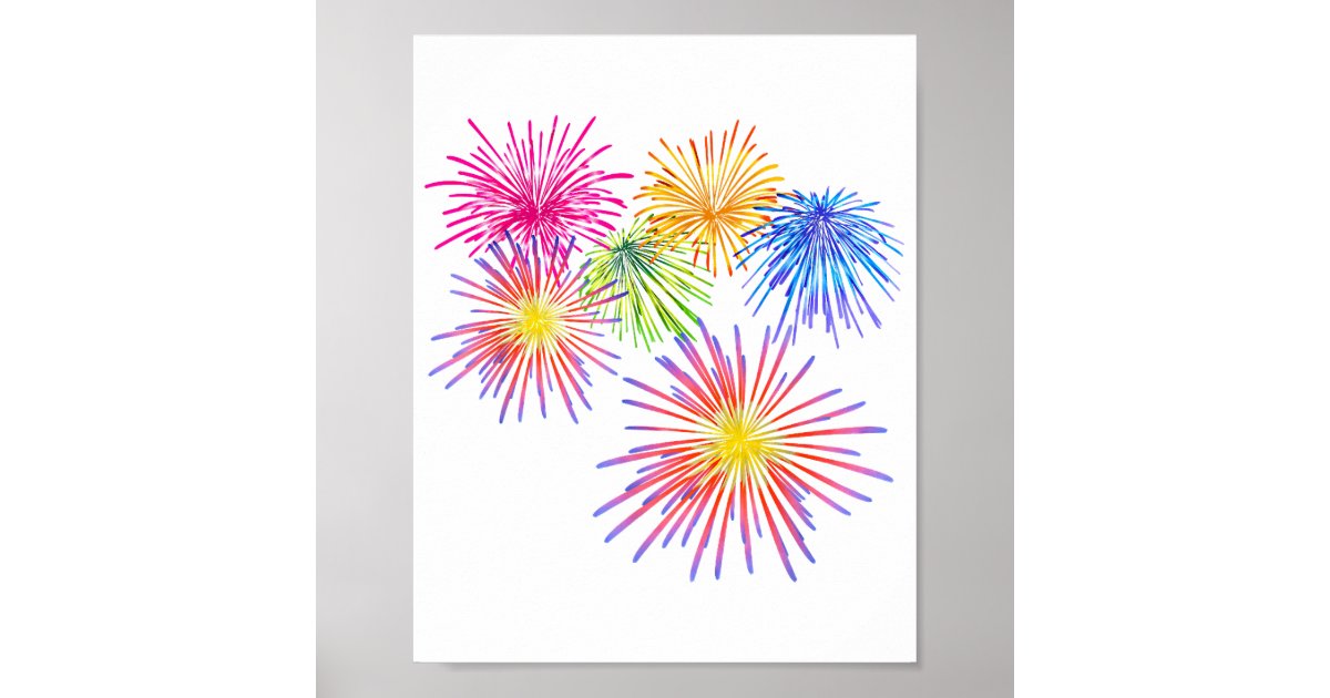 Fireworks Big Party Celebration Firecrackers Poster | Zazzle