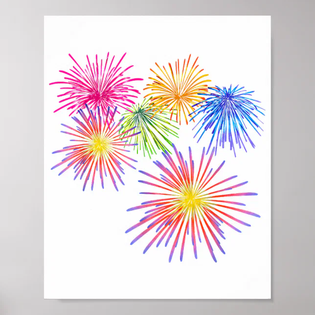 Fireworks Big Party Celebration Firecrackers Poster | Zazzle