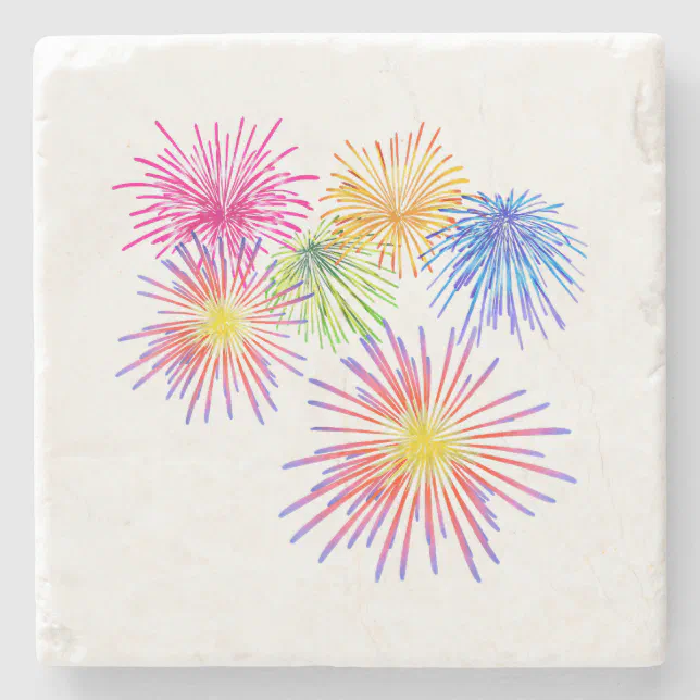 Fireworks Big Party Celebration Firecrackers Stone Coaster | Zazzle