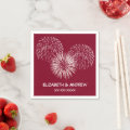 Fireworks, Burgundy Background, Name Monogram Napkins | Zazzle