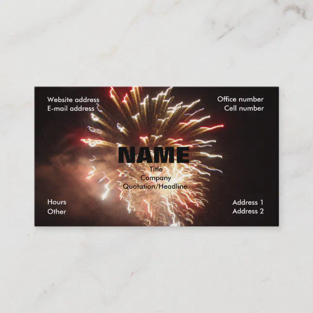 Fireworks Business Card | Zazzle