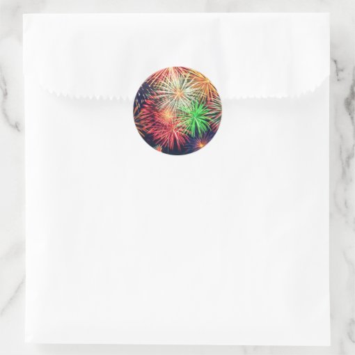 Fireworks Classic Round Sticker | Zazzle