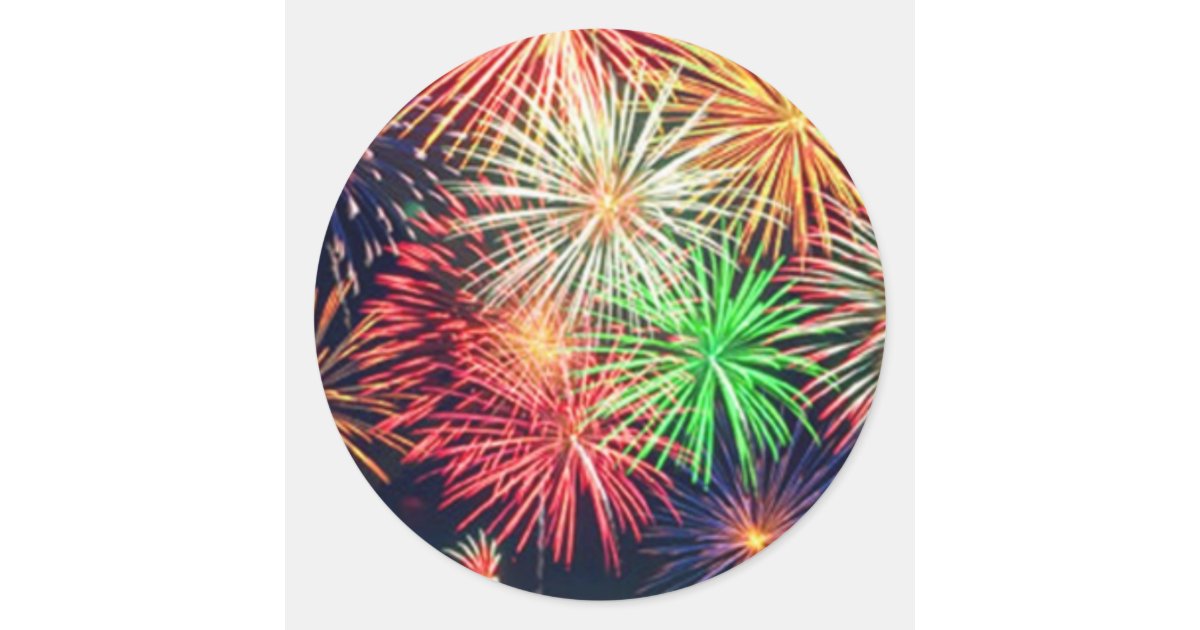 Fireworks Classic Round Sticker | Zazzle
