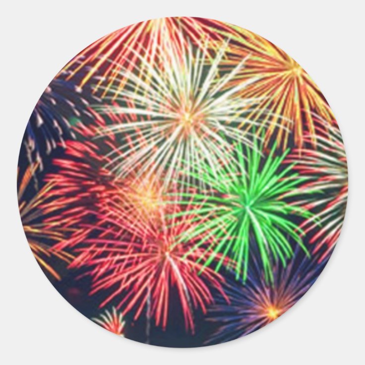 Fireworks Classic Round Sticker | Zazzle