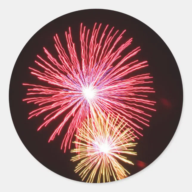 Fireworks Classic Round Sticker | Zazzle