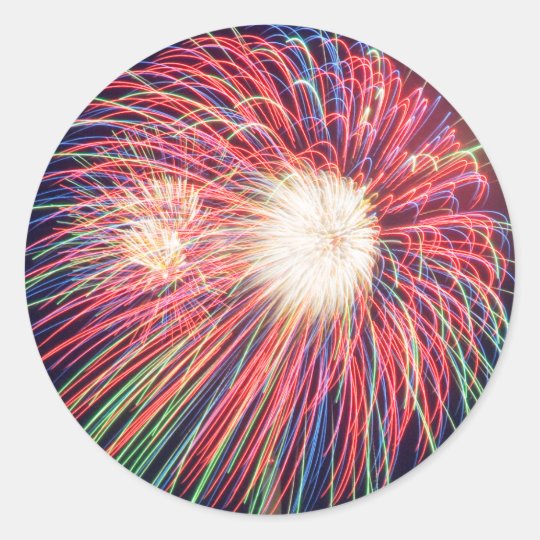 Fireworks Classic Round Sticker | Zazzle.com