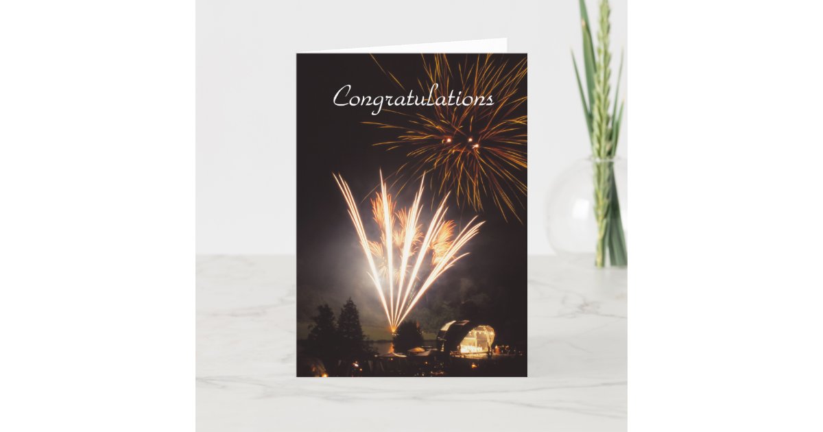 Fireworks congratulations card | Zazzle