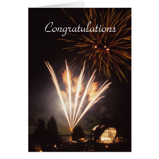 Fireworks congratulations card | Zazzle