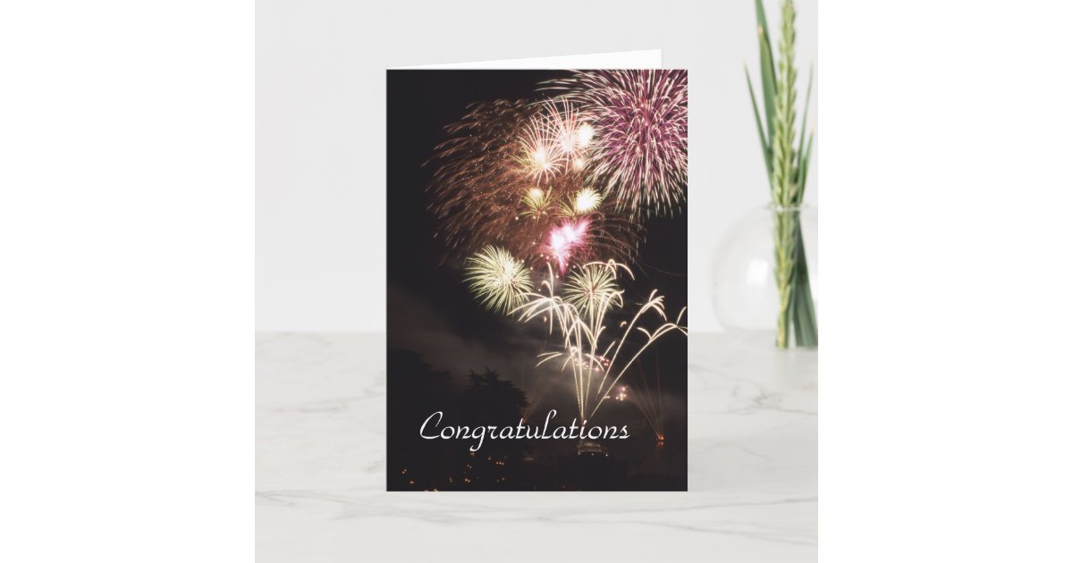 Fireworks congratulations card | Zazzle