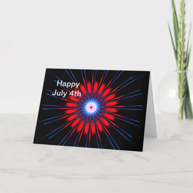 Fireworks Design 5 July 4th Card | Zazzle