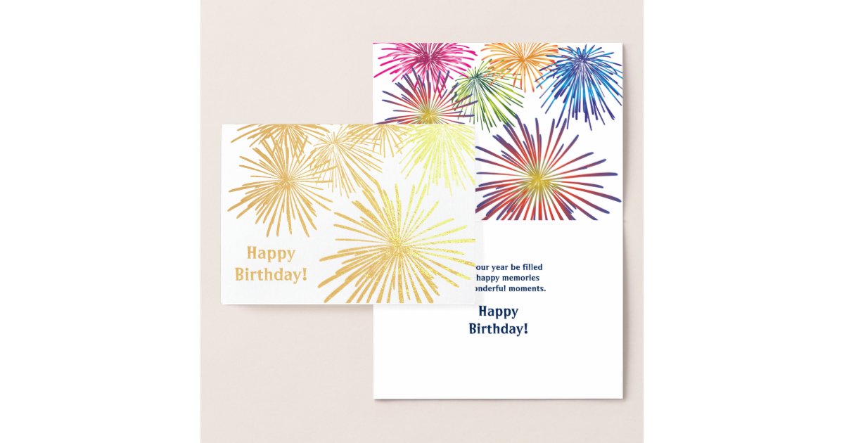 Fireworks Design Birthday Card | Zazzle
