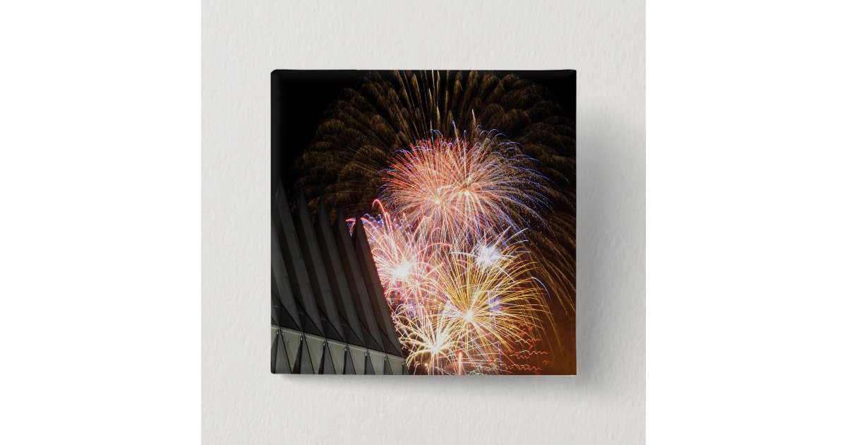 Fireworks explode button | Zazzle